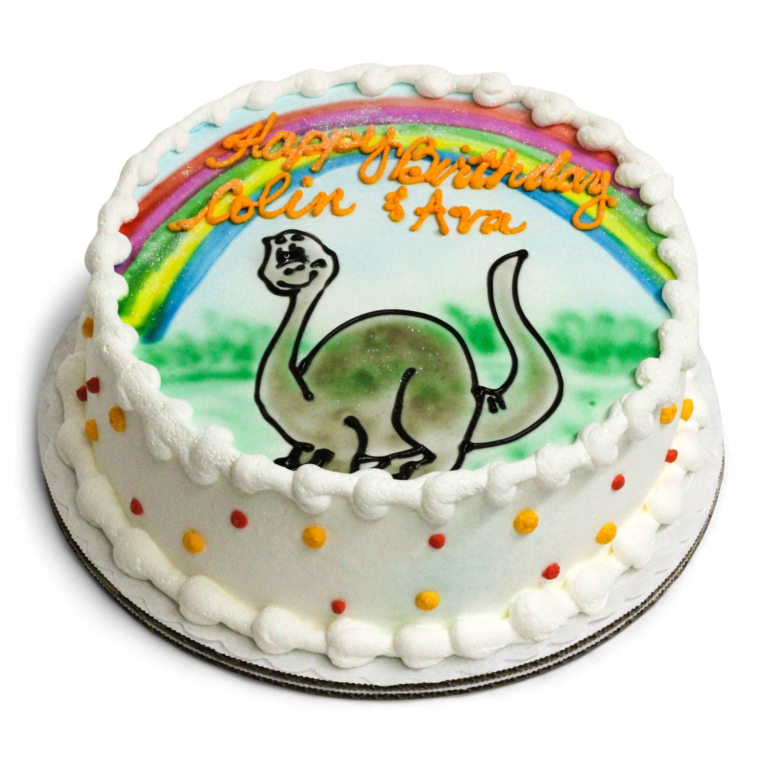 Photo of a dinosuar cake round rainbow - Patty's Cakes and Desserts