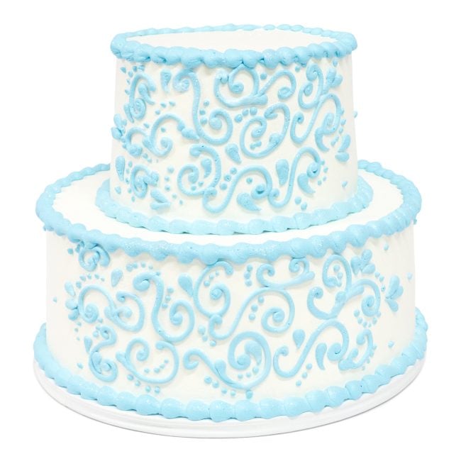Photo of a 2 tier light blue birthday cake - Patty's Cakes and Desserts