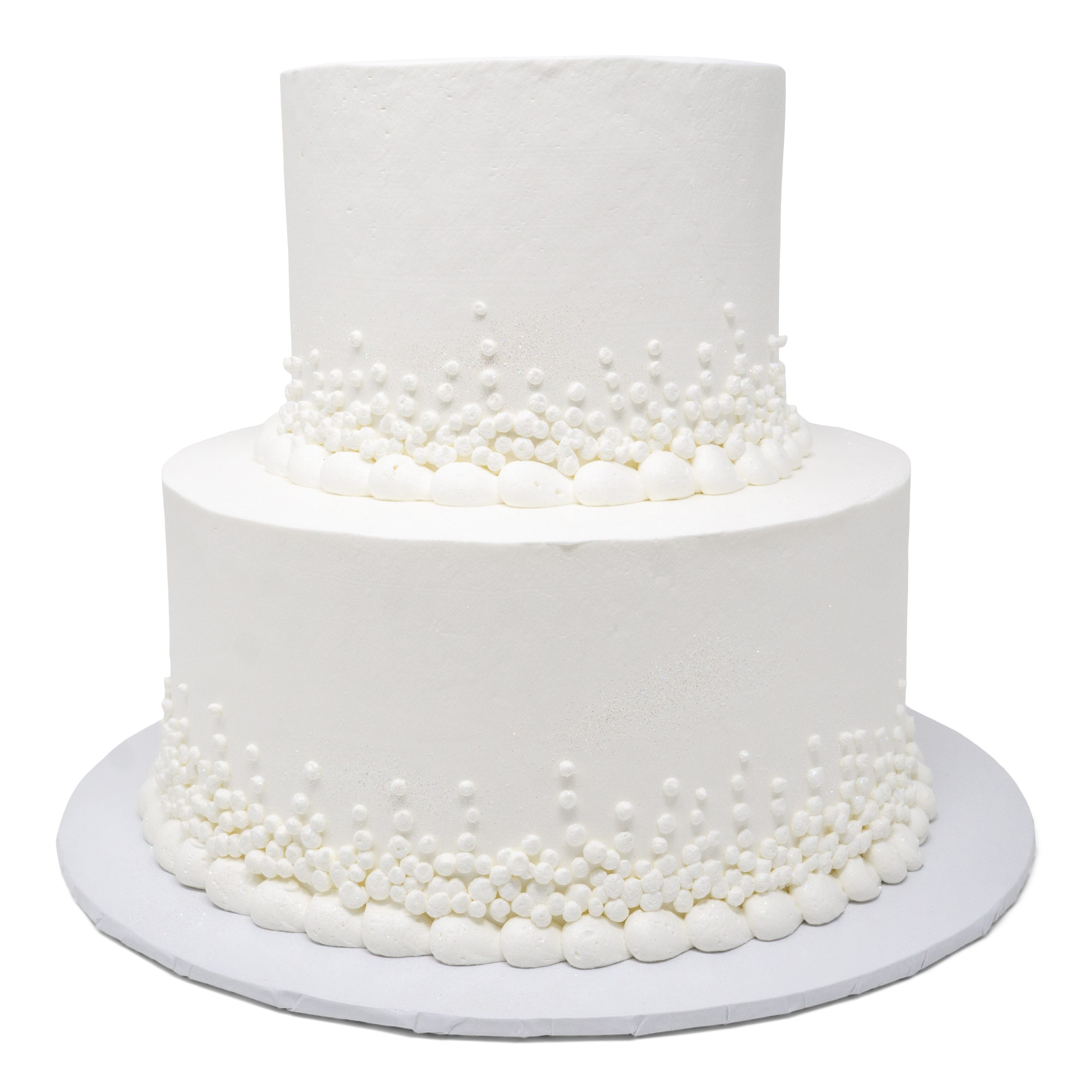 Photo of a 2 tier cake white lots of dots scaled - Patty's Cakes and ...